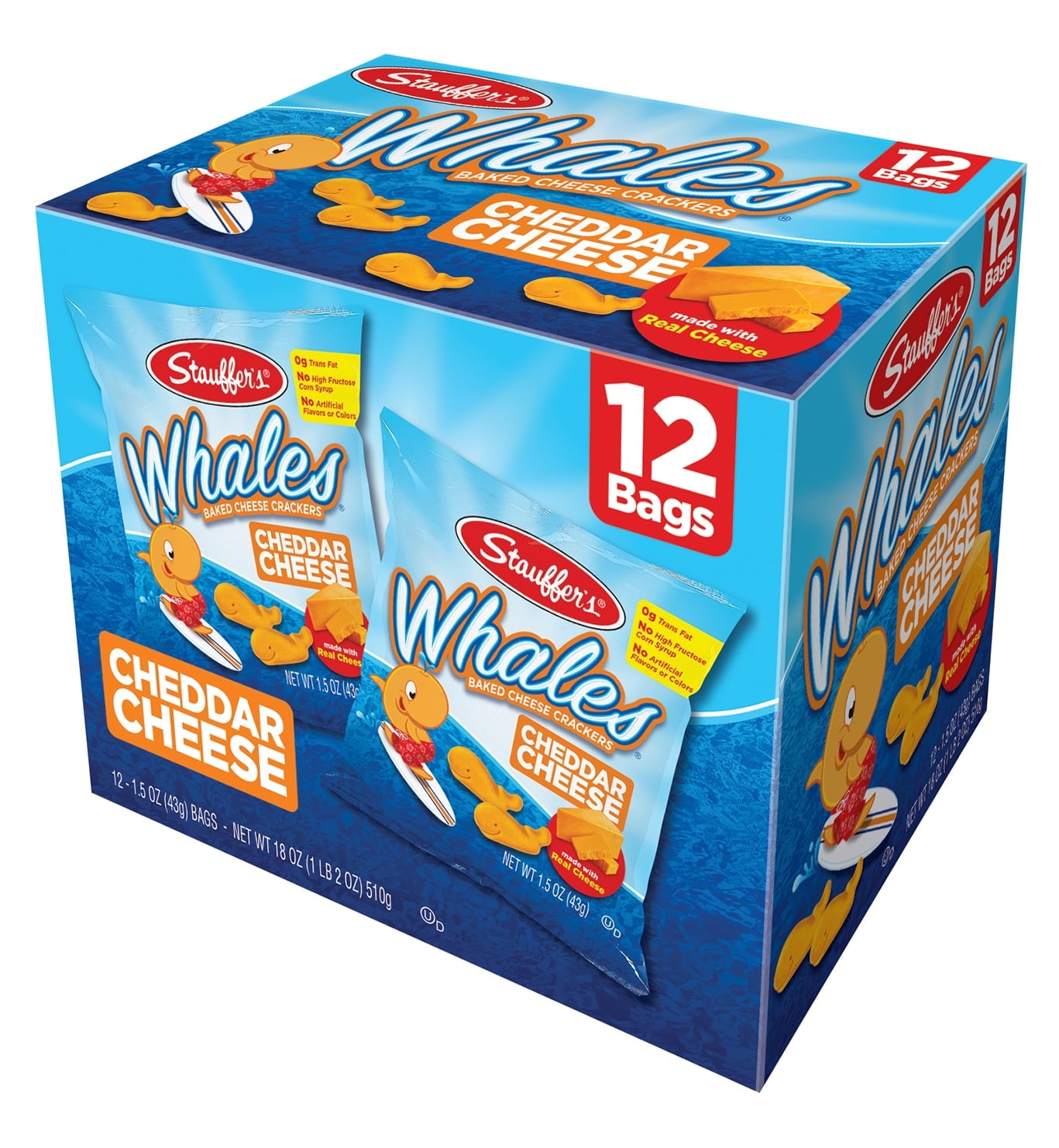 Stauffer's Whales Galletas de Queso Cheddar, 1.5 oz, 12 Unidades ...
