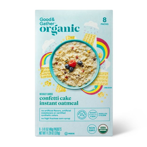 Organic Confetti Cake Naturally Flavored Instant Oatmeal - 8oz - Good ...